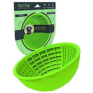 Mighty Paw Dog Lick Bowl | Interactive Slow Feeder Puzzle for Anxiety, Calming and Boredom. Wobbles Or Stays Put. Works W/ Soft Food & Supports Oral Health. Dishwasher Safe BPA Free Silicone