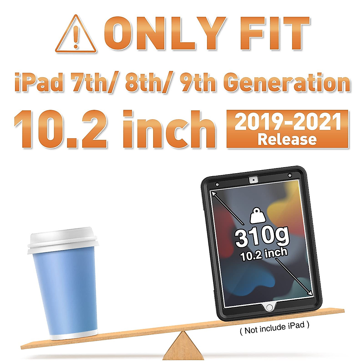 Timecity Case for iPad 9th Generation 10.2 inch 2021, Case for iPad 8th/ 7th Gen 2020/2019, Durable Protection Case with Pencil Holder Folding Stand Smart Cover Auto Sleep/Wake - Black