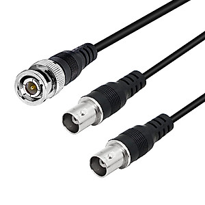 PNGKNYOCN BNC Coaxial Y Splitter Cable BNC Male to Dual BNC Female Connector Adapter Cable for Cameras and Video Equipment（0.4m）