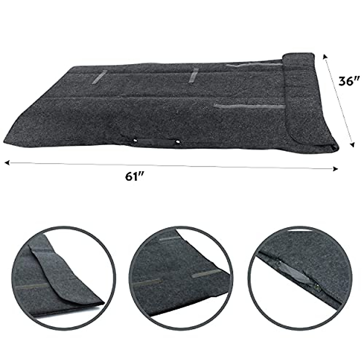 Dining Table Leaf Storage Bag Ultra Soft and Thick Premium Quality Felt Secure 36 x 61"