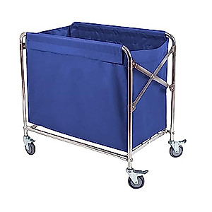 CXWAWSZ Collapsible Laundry Cart on Wheels Large Folding Laundry Cart Commercial Laundry Baskets, 12 Bushel (400L) Heavy Duty Laundry Cart, Removable Liner Bag 300 LB Weight Capacity