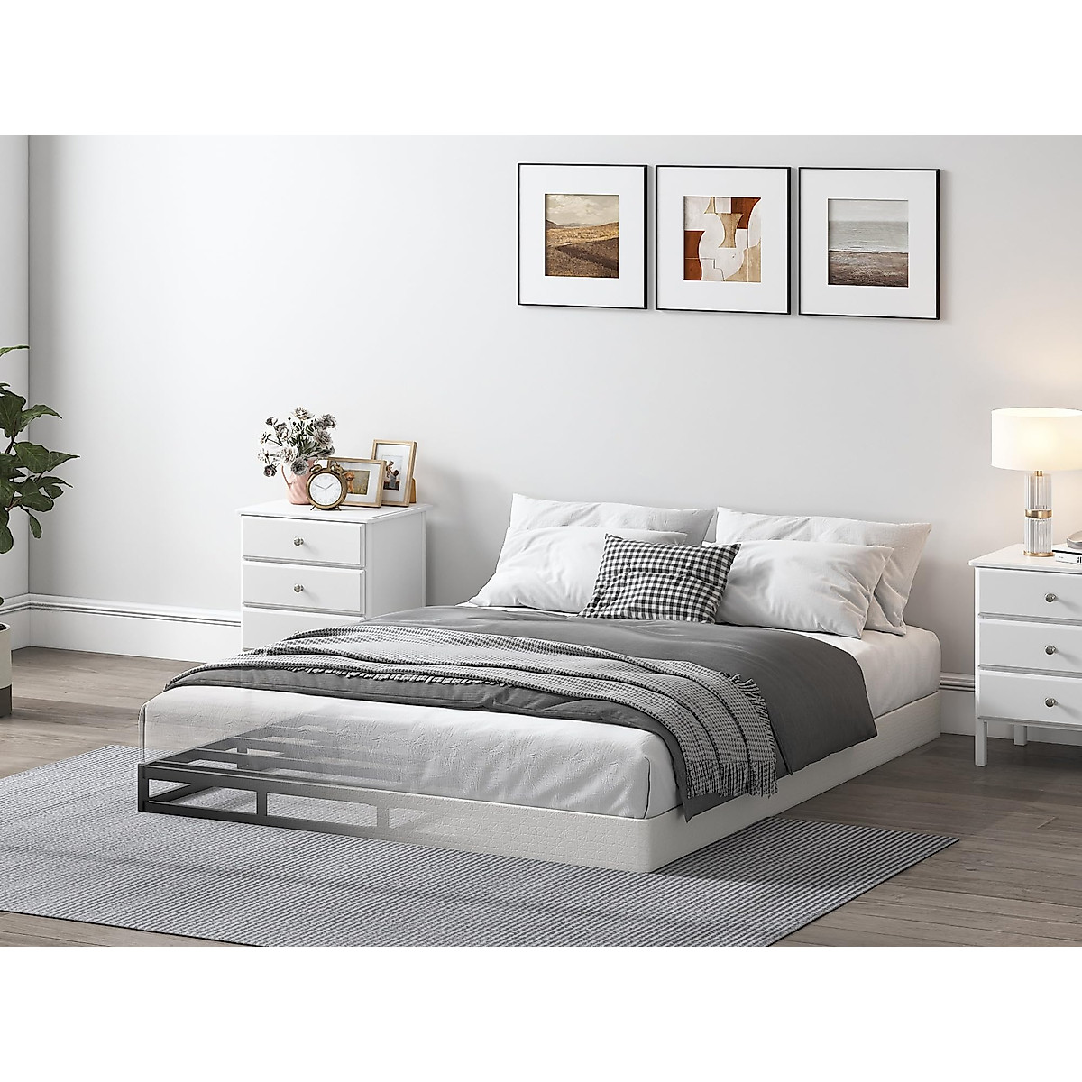 QEROMY Queen Box Spring - 5 Inch Low Profile Box Spring for Queen Bed, Sturdy Metal Frame Mattress Foundation, Easy Assembly, Quiet & Noise-Free