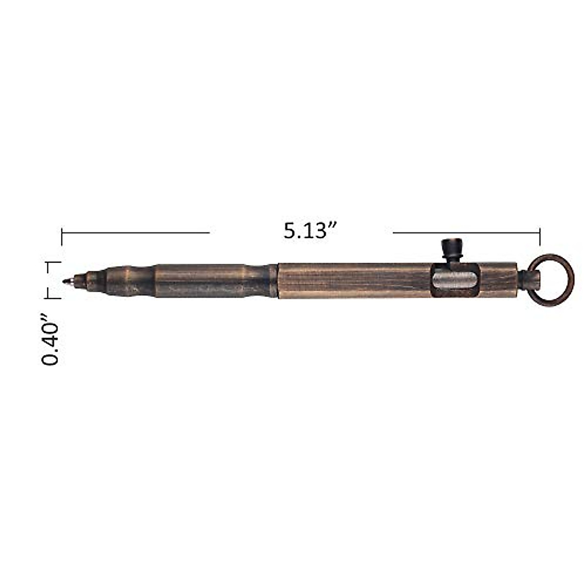 SMOOTHERPRO Solid Brass Bolt Action Pen Square Shape for Pocket Business EDC Signature Color Bronze(BR631)
