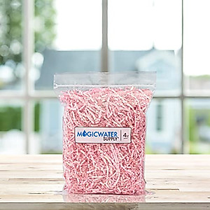 MagicWater Supply Crinkle Cut Paper Shred Filler (4 oz) for Gift Wrapping & Basket Filling - Diamond Light Pink