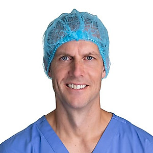 Disposable Bouffant Caps | 24 Inch | Blue | 100 Pack | Head Covers | Hair Nets