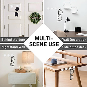 Nogeqi 8 Pcs Sunglass Holder for Wall Adhesive Glasses Organizer Glasses Holder Wall Hanging Round Sun Glasses Holder for Eyeglass Eyewear Sunglasses Display Home Decor(White)