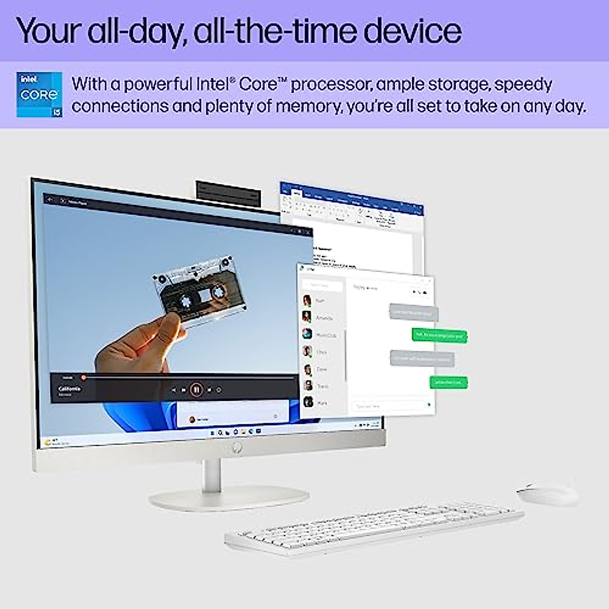 HP 27 inch All-in-One Desktop PC, FHD Display, 13th Gen Intel Core i5-1335U, 16 GB RAM, 512 GB SSD, Intel UHD Graphics, Windows 11 Home, 27-cr0070 (2023)