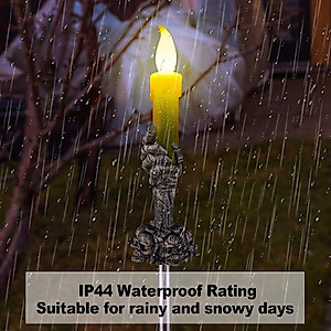 VOGVOG Halloween Pathway Lights, 5 Pack Candle Skull Hand Candle Holder, LED Halloween Decor Candle Lights, Solar Powered, Indoor and Outdoor Party Home Garden Porch Halloween Decoration