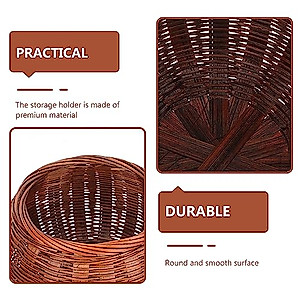 Cabilock Mini Rattan Storage Basket: Pumpkin Shaped Straw Trash Can Small Wicker Basket with Lid Round Woven Seagrass Baskets Woven Wastebasket Candy Bowl for Home Office Chocolate