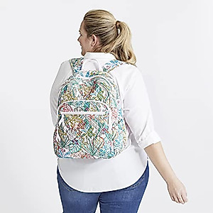 Vera Bradley Women's Cotton Campus Backpack, Citrus Paisley - Recycled Cotton, One Size