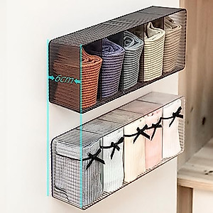 Saterkali Sock Underwear Drawer Organizer Dividers, Socks Storage Box Multifunctional Compartment Underwear Panties Wardrobe Divider Box Home Organizer Green