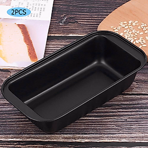 2 Pcs Baking Loaf Pan Rectangle Bread Cake Mold Carbon Steel Black 10 x 5.2 x 2.4 Inch Nonstick Coating Loaf Pan Baking Tray for Home Kitchen