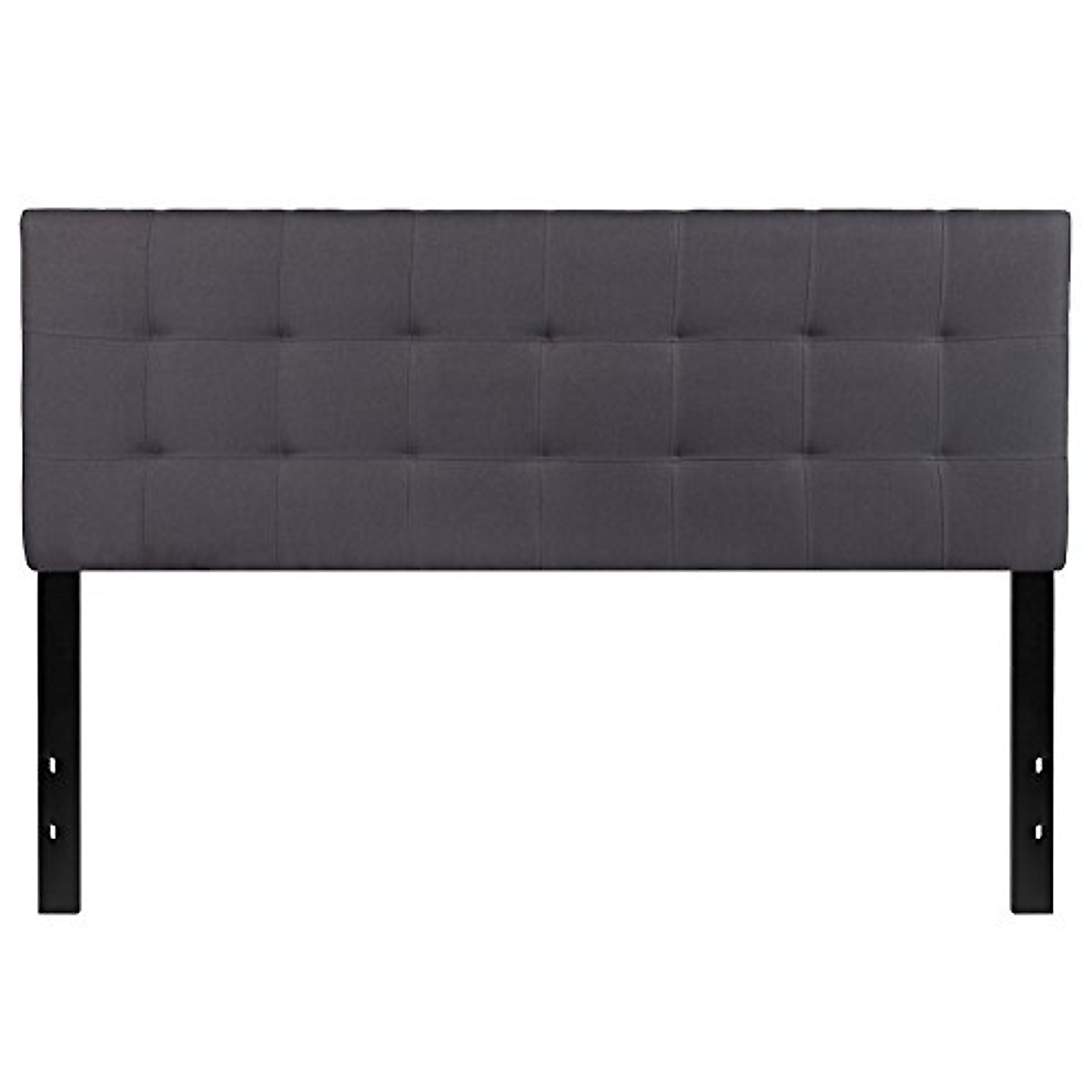BizChair Quilted Tufted Queen Size Headboard in Dark Gray Fabric
