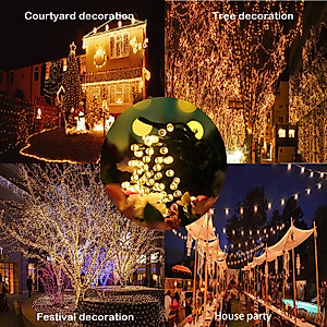 XJOYOTU 2 Pack Solar String Lights, Warm White 8 Lighting Modes, Waterproof Solar String Lights Outdoor Powered Patio Lights for Garden Yard Party, Decoration (4 Style)