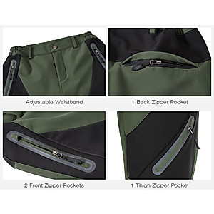 Rdruko Women's Hiking Pants Outdoor Waterproof Windproof Softshell Fleece Slim Snow Ski Pants(Green, US M)