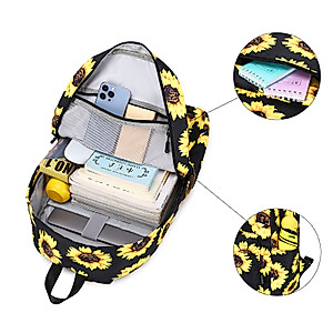 Imyth Backpack for Teen Girls, Kids, Cute Colorful Bookbag School Daypacks for Elementary Middle Students,Sunflower