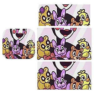 FNAF Decals Stickers Set Faceplate Skin +2Pcs Screen Protector for Nintendo for Switch Console & Joy-Con Controller & Dock Protection Kit