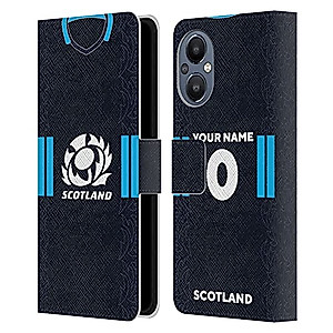 Head Case Designs Officially Licensed Custom Customized Personalized Scotland Rugby Home 2022/23 Kit Leather Book Wallet Case Cover Compatible with OnePlus Nord N20 5G