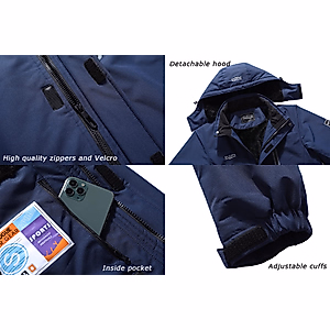 DLGJPA Men's Mountain Waterproof Ski Jacket Hooded Windbreakers Windproof Raincoat Winter Warm Snow Coat