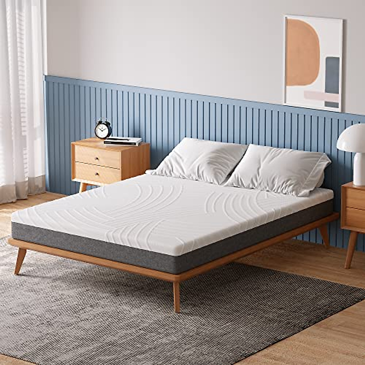 Giantex Memory Foam Mattress, 8 inch Mattress Queen with Gel Infused Memory Foam & Bamboo Charcoal Foam for Cool Refreshing Sleep, Medium Firm, Hybrid Bed Mattress in a Box
