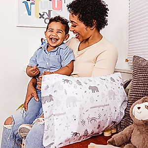 WeeSprout Mini Toddler Pillow for Kids Sleeping - Organic Cotton Shell & Pillowcase with Soft & Supportive Polyfiber Filling – Good for Travel, Machine Washable, 18 x 13 x 3, Safari