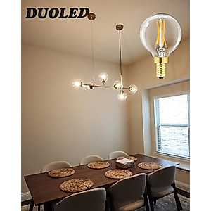 Duoled e12 g16.5 Light Bulb 6W Equal 60 Watt Soft White 3000k AC120V e12 Candelabra Bulb 60 Watt for Chandeliers,Ceiling Fan,Vanity Globe e12 Light Bulb 6Pack (6w=60w Soft White 3000k E12)