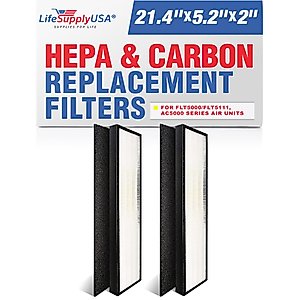 LifeSupplyUSA True HEPA Replacement Compatible with GermGuardian FLT5000/FLT5111 AC5000 Series Air Cleaners, Filter C (2-Pack)