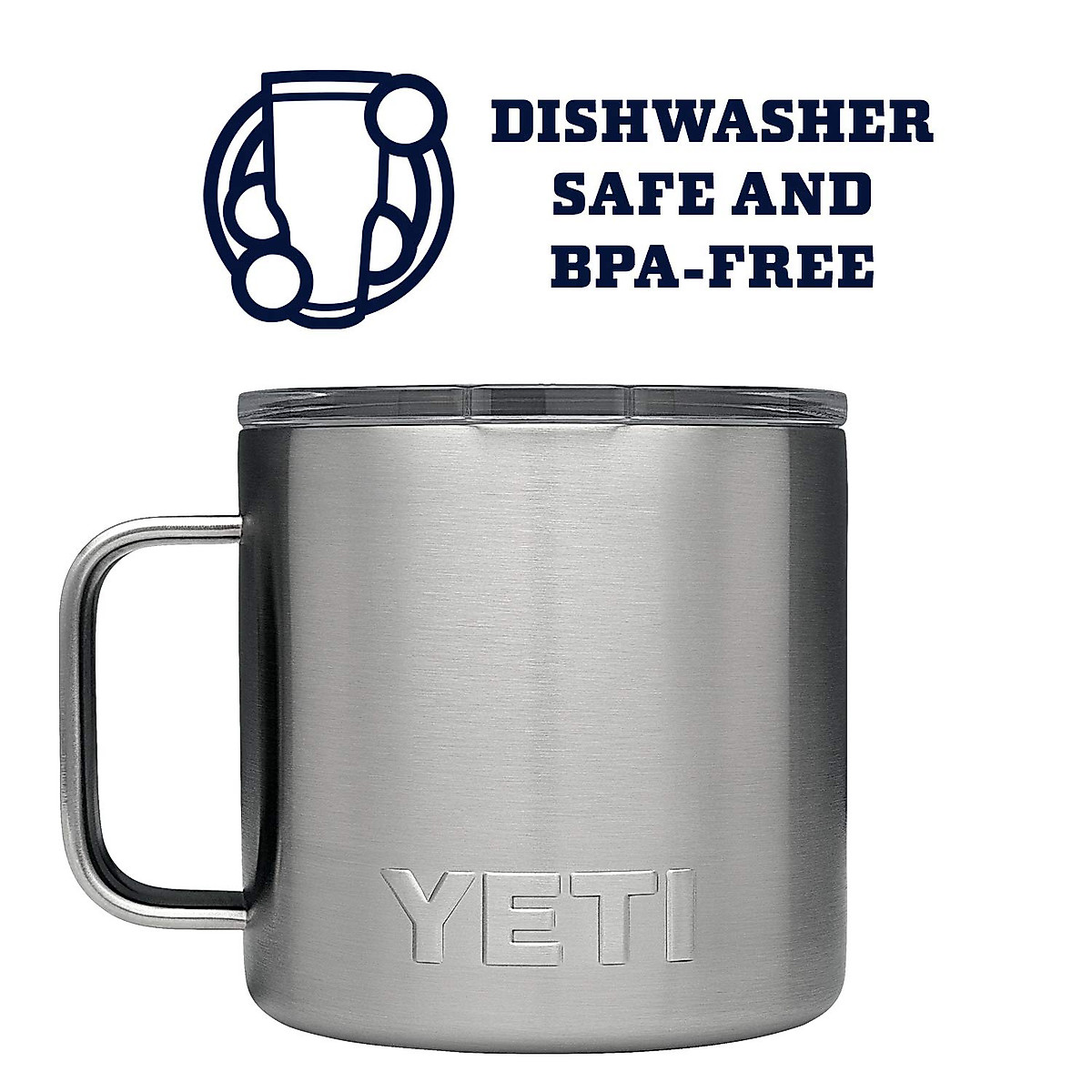 YETI Rambler 14 oz Mug, Vacuum Insulated, Stainless Steel with MagSlider Lid, Stainless