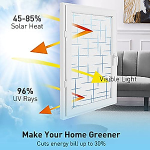 UETEX Window Film,Frosted Privacy Film for Glass Door,Self Static Cling Frosting Decorative Window Stickers Window Covering for Home Bathroom, Cross Pattern 23.6 x 78.7 inches