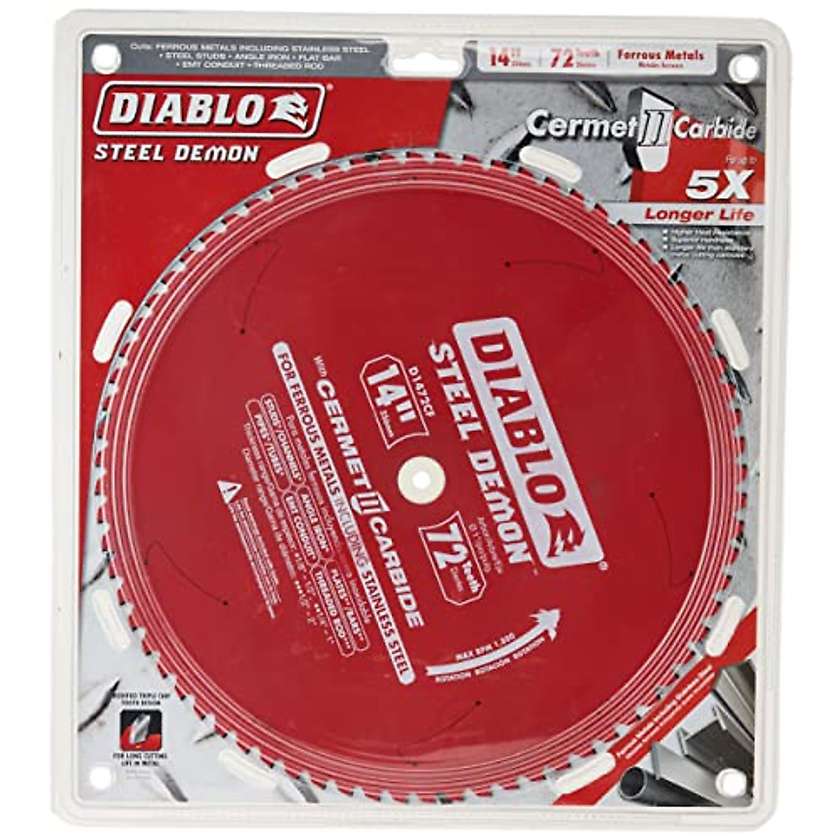 Diablo D1472CF 14-inch Steel Demon 72T Cermet II Carbide Ferrous Metal Saw Blade