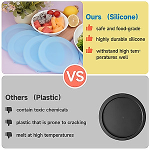 Purekra 4 Pack Silicone Lids for Corelle Vitrelle 428-PC 28-Oz Soup/Cereal Bowls, Freezer & Microwave & Dishwasher Safe (Bowl not included)