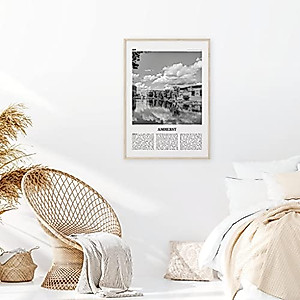 Amherst Print Black And White, Amherst Wall Art, Amherst Poster, Amherst Photo, Amherst Map, Amherst Wall Decor, Massachusetts, Usa #40