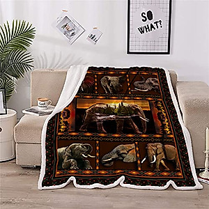 Onecmore Elephant Gifts for Women Elephant Blanket Southwest Native American Throw Blanket.Aztec Blanket Indian Blanket Navajo Blanket Elephant Gifts for Women,Mexican Decorative Farmhouse Blanket
