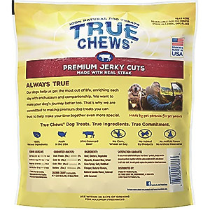 Blue Buffalo True Chews Premium Jerky Cuts Natural Dog Treats, Steak 20 oz bag