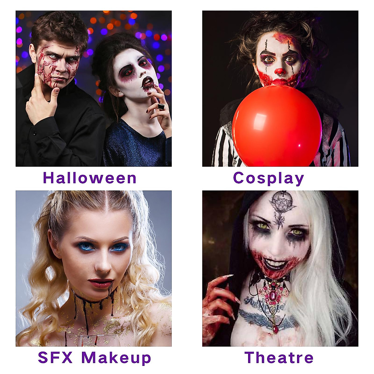 MEICOLY Scar Wax Kit with Spatula,Fake Nose Putty for Santa Christmas Makeup,SFX Scar Makeup,Fake Scar Modeling Wax for Realistic Scar,Wound and Cut,Halloween Special Effects Makeup,Dark,(1.67Oz)