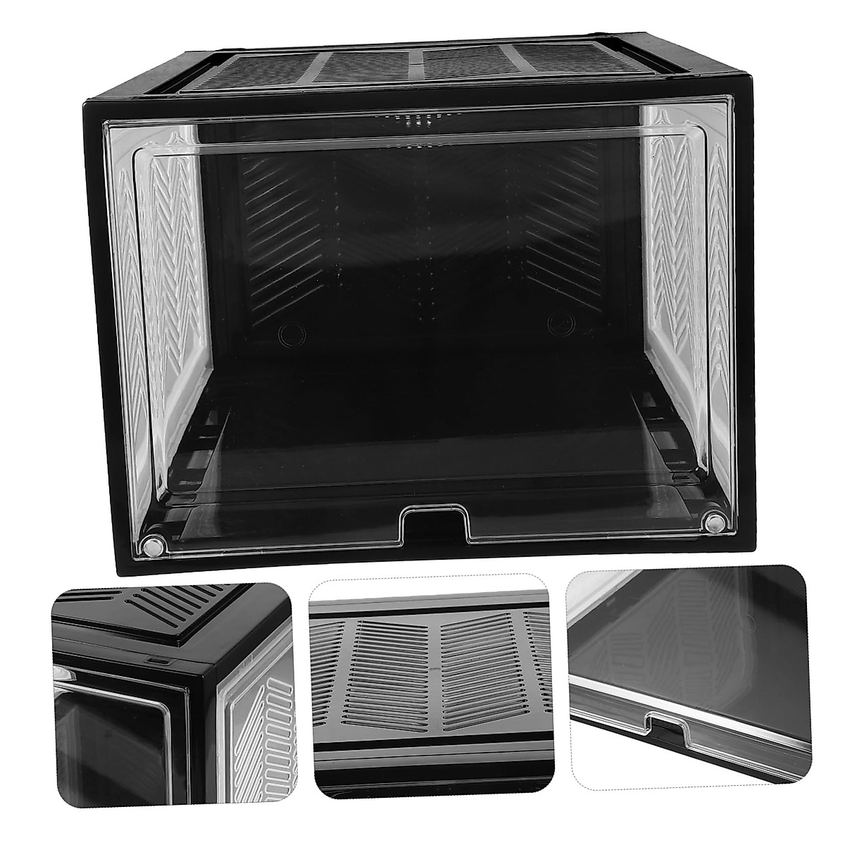 EXQUIMEUBLE 2pcs Boxes Foldable Shoe Box Sneakers Shoe Stand Shoes Shoe Containers Shoe Rack Organizer Shoe Rack for Closet Shoe Boxes with Lids Shoe Storage Clamshell Plastic Large Showcase