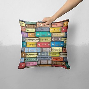 iiRov Multicolored Traveling Suitcases - Custom Decorative Home Decor Indoor or Outdoor Throw Pillow Cover Plus Cushion Set for Sofa, Bed or Couch (Pillow CASE Cover Plus Cushion)