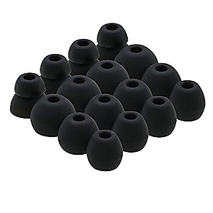 16pcs Black Replacement Ear Tips Ear Buds Ear Gels for Beats by dr dre Powerbeat s Pro, JNSA Eartips Earbuds Eargels for Powbeat Pro/Beat s Flex/Beat s X, SML &Double Flange, Black