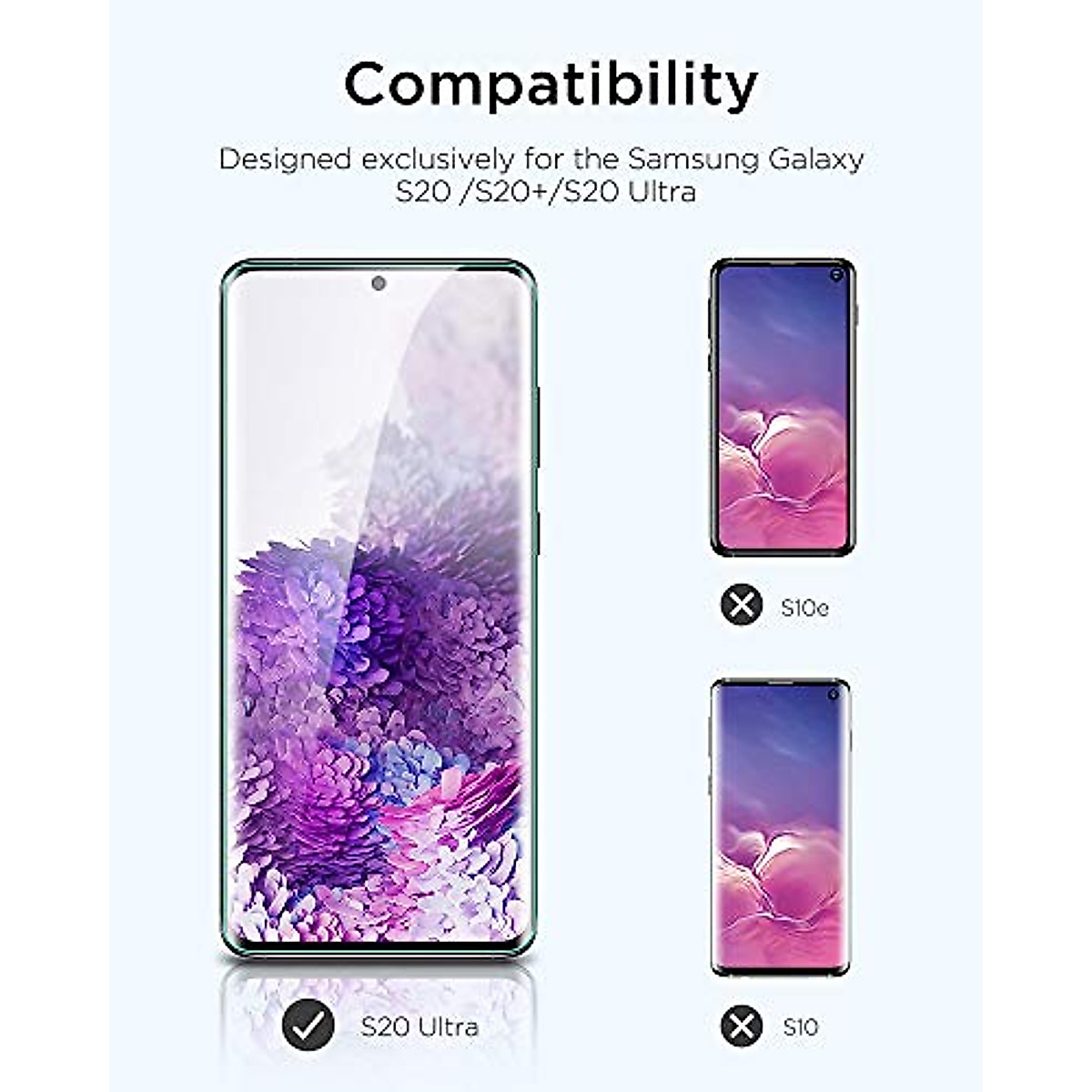 ESR TPU Screen Protector Compatible with Samsung Galaxy S20 Plus [2-Pack + 1 Extra for Practice] [Full-Coverage Liquid Skin] [Easy Installation Kit] for The Galaxy S20 Plus