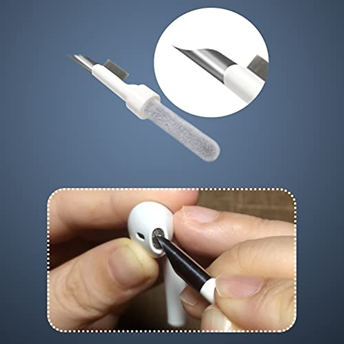 Cleaning Pen for Bluetooth Earbuds ,Cleaner Kit for Airpods Pro,Earbud Cleaning Kit,Multifunction Headphone Cleaning Brush Tool with Soft Brush Suitable for Headset,Keyboard, Phone and Camera Lens