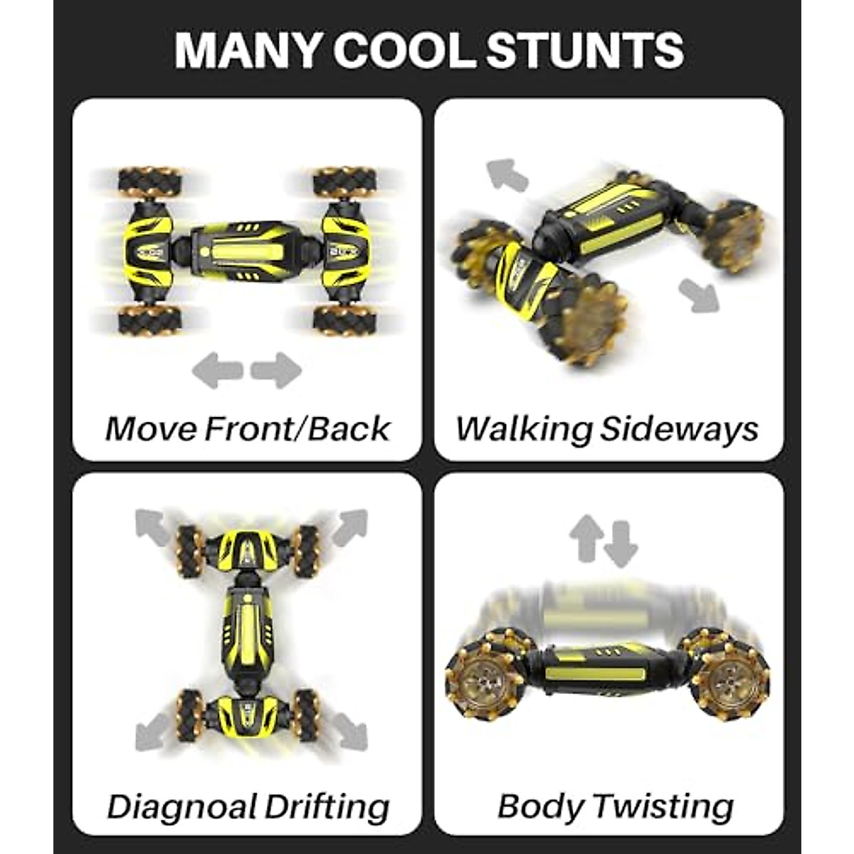 DODOELEPHANT Gesture Sensing RC Stunt Car, 1:12 Large Drifting Remote Control Car with Watch Hand Controlled, 4WD 12.5MPH Fast On/Off Road RC Cars Toys for Boys Adults Kids