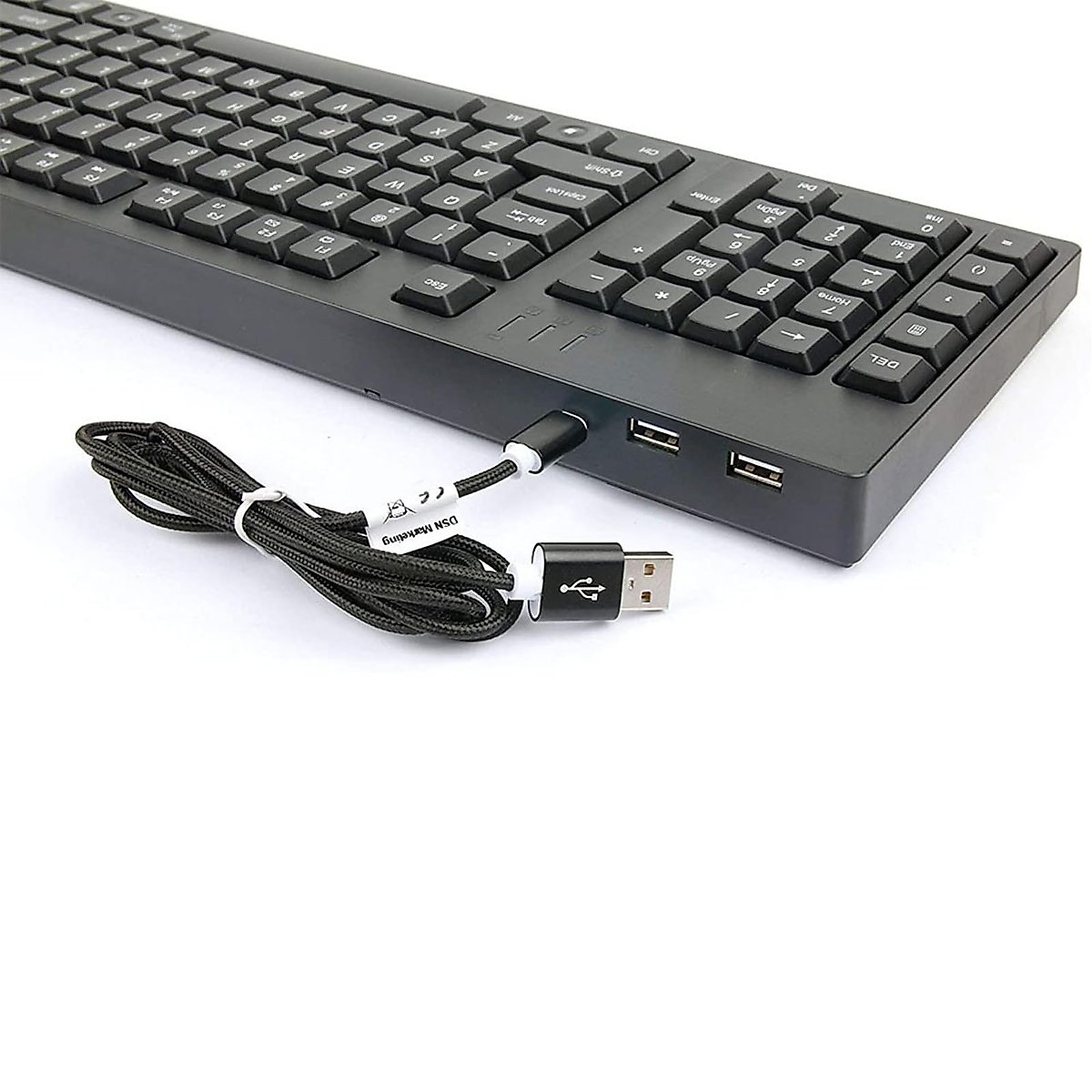 Left Handed Keyboard, USB Wired Keyboard with 2 USB Hub, 109 Keys Ergonomic Keyboard, with Left Hand Number Pad, for Home Office