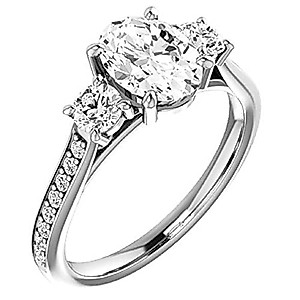 925 Silver, 10K/14K/18K Solid Gold Handmade Engagement Ring, 3 CT Oval Cut Moissanite Solitaire Ring, Wedding Ring for Women/Her, Anniversary Promise Gifts, VVS1 Colorless (10K Solid Rose Gold)