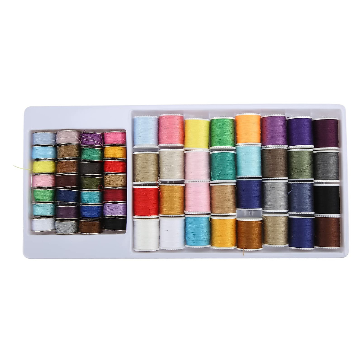 Sewing Thread Set 60 Shaft Multicolor - Practical Polyester Thread for Sewing Machine, Includes Reusable Bobbin, Needle Threaders, Embroidery Needles - Sewing Machine Accessories