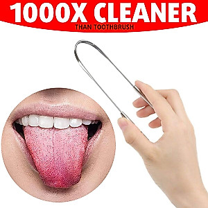 Tongue Scraper, Effective Tongue Cleaner 2 Pack Surgical Stainless Steel Rustproof Tongue Scrapers Reusable Lifetime Dental Scraper with Handy Carrying Store Case - New