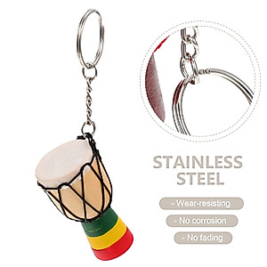 ARTIBETTER Music Lover Gift 3Pcs Djembe Drum Keychain Congo African Wood Drum Goblet Keyring Pendant Car Key Holder Backpack Bag Hanging Ornament for Souvenir Gift Mini African Drum