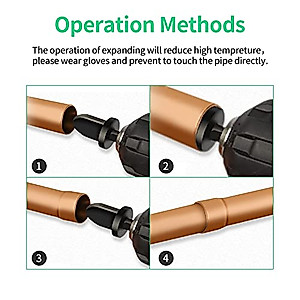 Hilitand 6Pcs Swaging Tool Drill Bits Set, Professional Manual Copper Pipe Swage Tool Drill Bits Triangular Handle, HVAC Repairing Set 7/8'', 3/4'', 5/8'', 1/2'', 3/8'', 1/4'' Bits