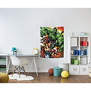 Jay Franco Marvel Avengers Hulk Smash Tapestry – 30 x 40 Inch Wall Hanging – Kids Room Décor (Official Marvel Product)