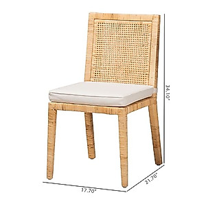 bali & pari Sofia Natural Rattan Dining Chair, One Size