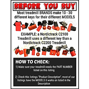 Treadmill Safety Key AX-20552 - Replacement for Cybex Treadmills (MODELS LISTED)